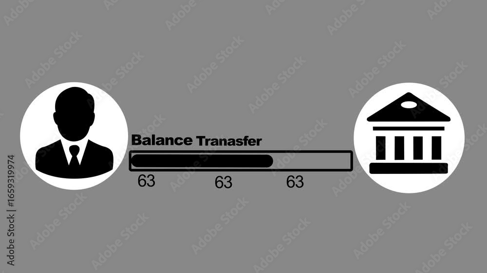 men Balance transfer to Bank Transformation Concept. moving Balance ...