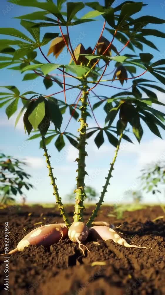 Cassava Growth Timelapse A Visual Journey from Seed to Harvest สต็อก ...