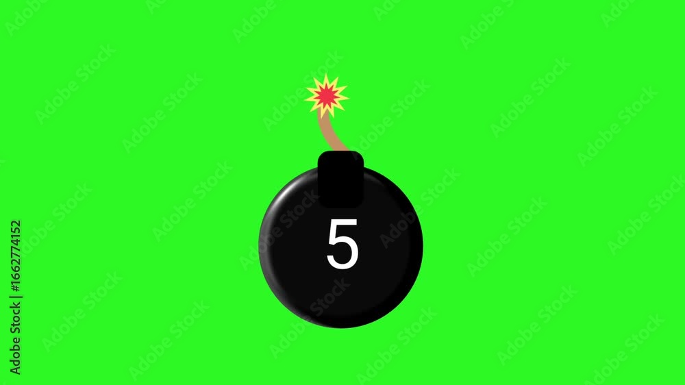 Vidéo Stock Cartoon bomb animation with a 10-second countdown from 9 to ...