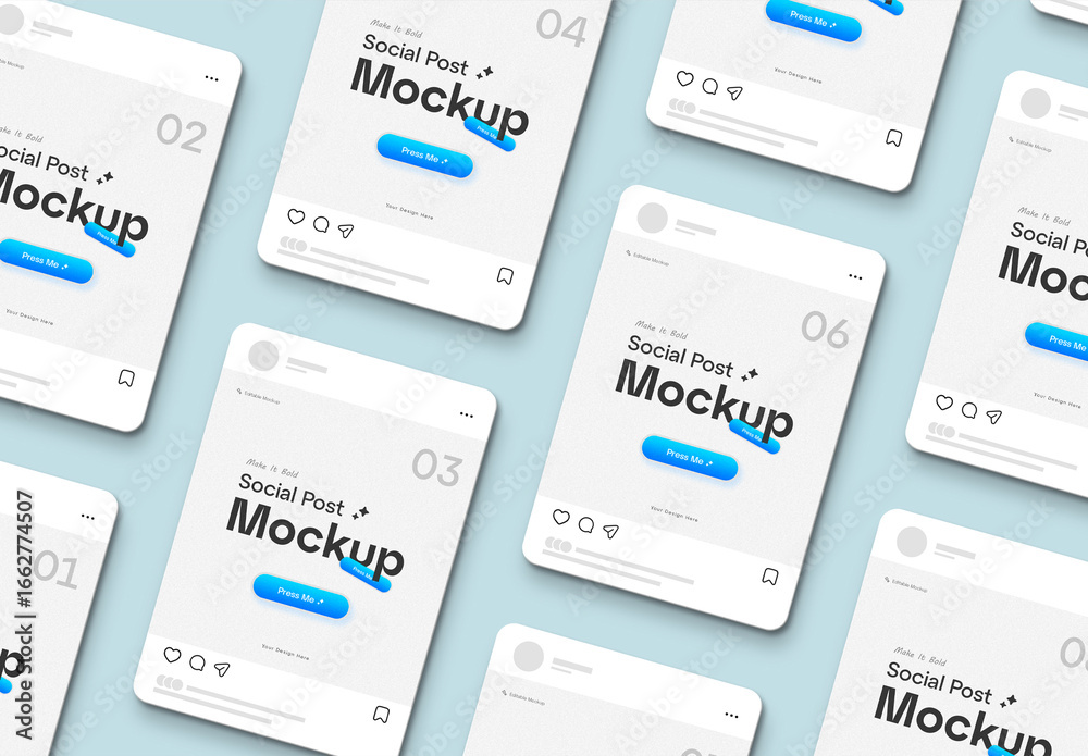 Social Media Post PSD Mockup Presentation Stock Template | Adobe Stock