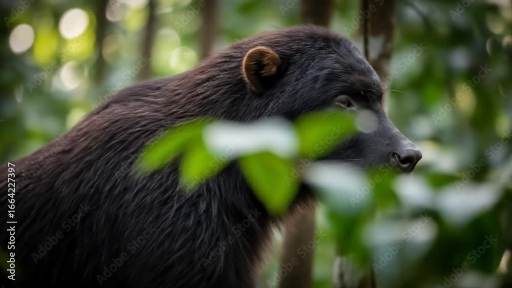 Rare Kinkajou Portrait in Amazon Jungle: Observing a Elusive Nocturnal ...