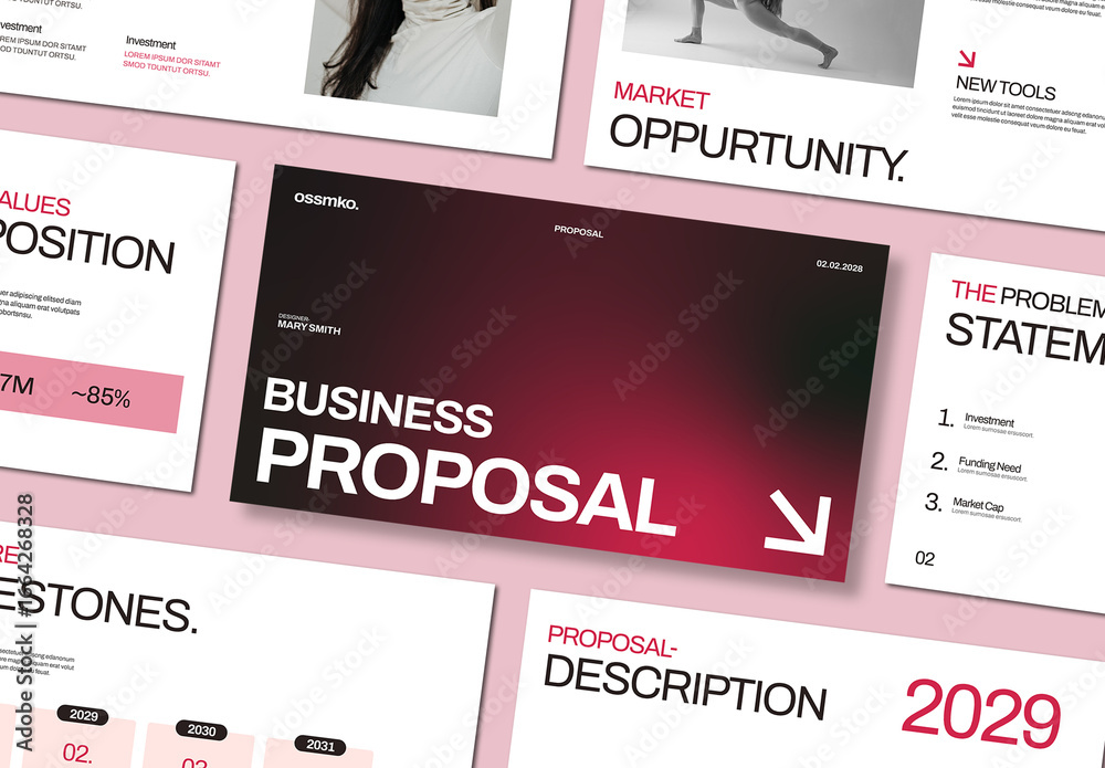 Business Proposal Presentation Layout Tempate Stock Template | Adobe Stock