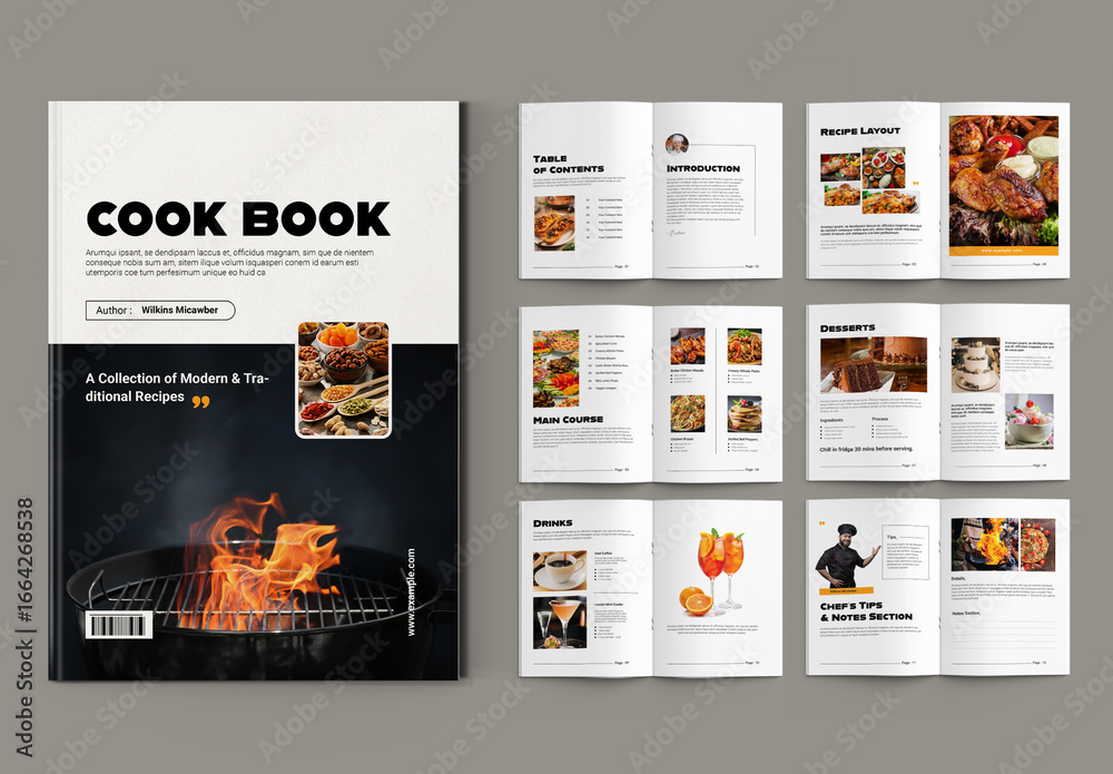 Cook Book Template Brochure Layout Stock Template | Adobe Stock