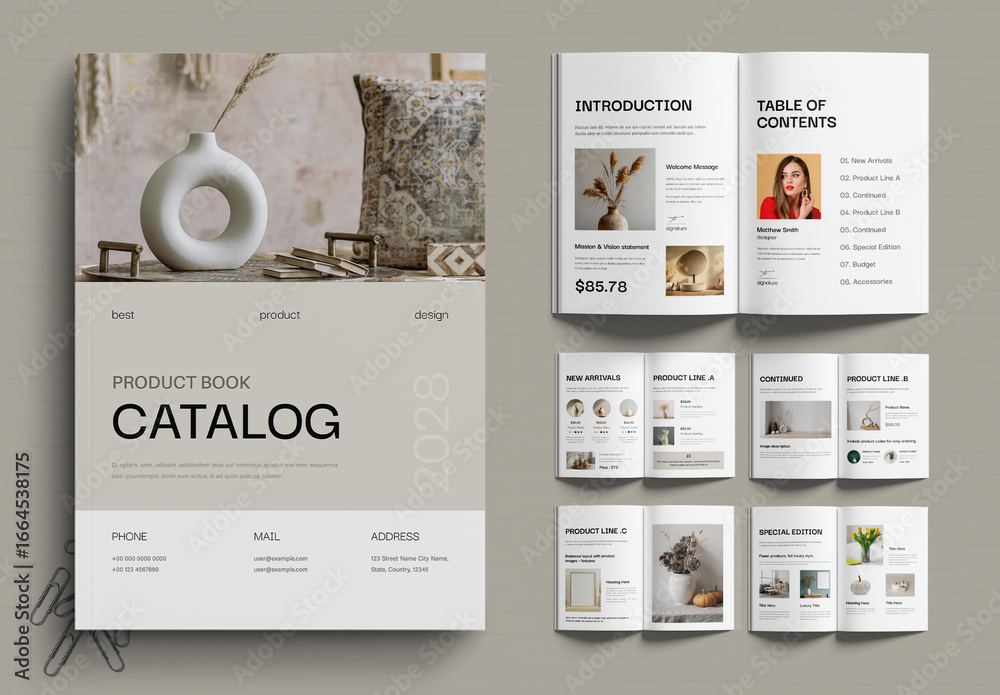 Modern Product Catalog Design Template for Business And Branding Stock ...