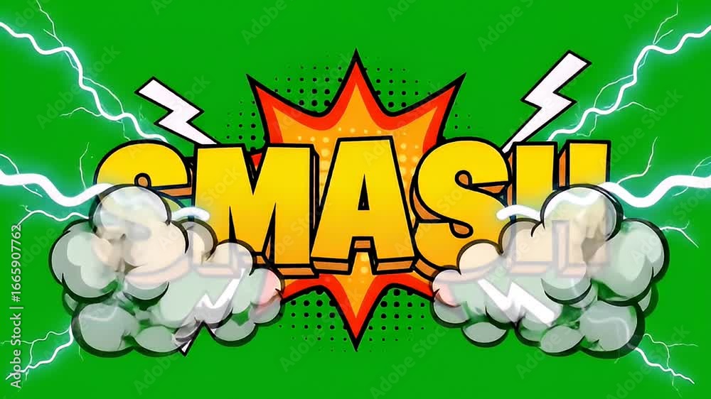 Dynamic comic explosion animation with text for visual emphasis and ...