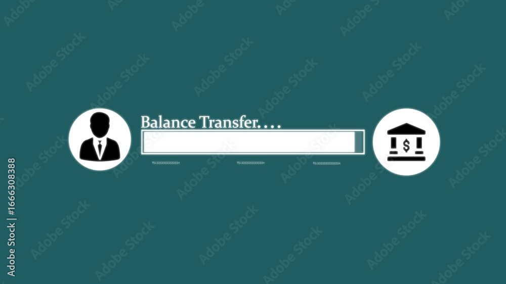 Human balance transfer to Bank Transformation Concept animation by red ...