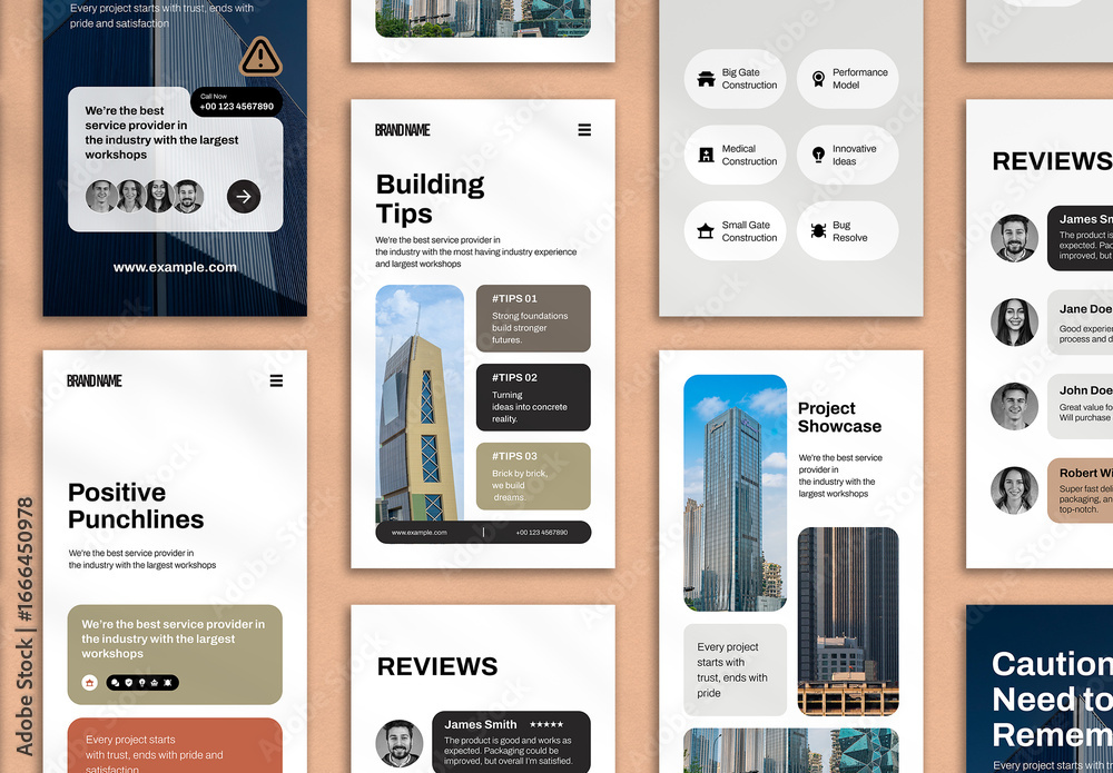 Architecture Firm Business Promotional Story Design Layout Stock ...