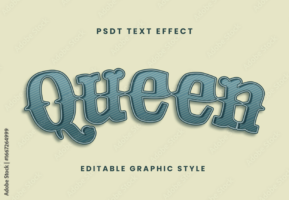 Blue Flat Victorian Font Vintage Bold Medieval Text Effect Stock ...