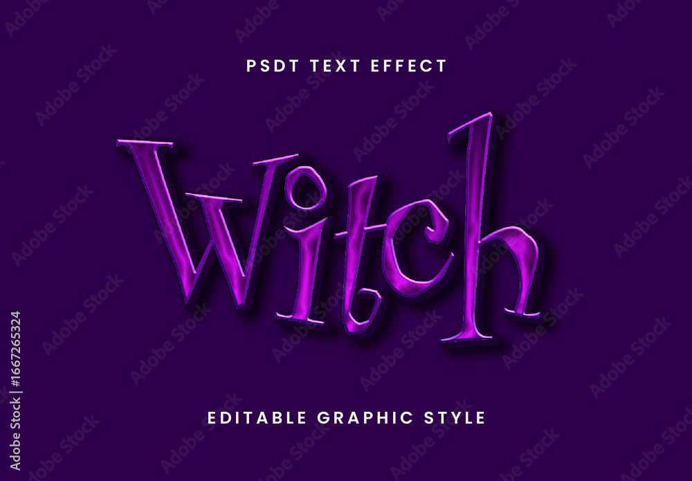 Purple Halloween Font Witch Glossy 3D Text Effect Stock Template ...
