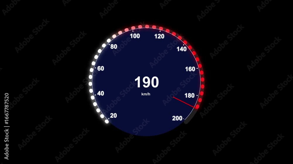 Vidéo Stock Digital speedometer animation car dashboard HUD interface ...