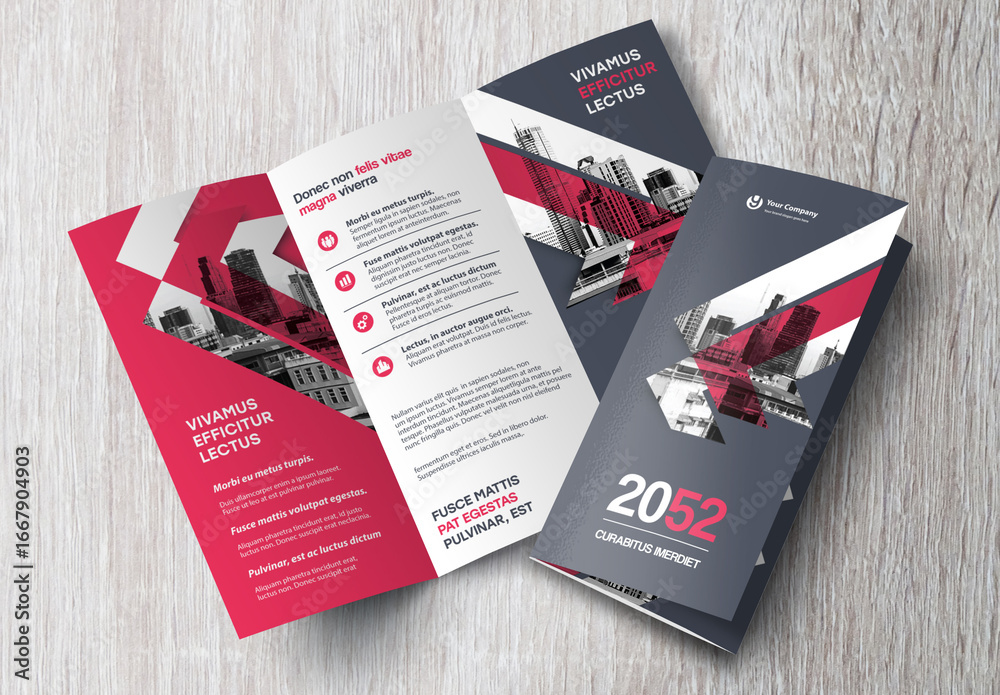 Corporate brochure design template – Professional modern tri-fold ...
