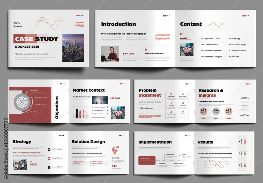 Professional Case Study Booklet Design Template Stock Template | Adobe ...