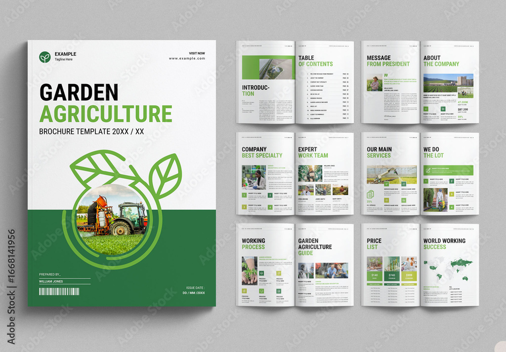 Agriculture Garden Brochure Template Stock Template | Adobe Stock