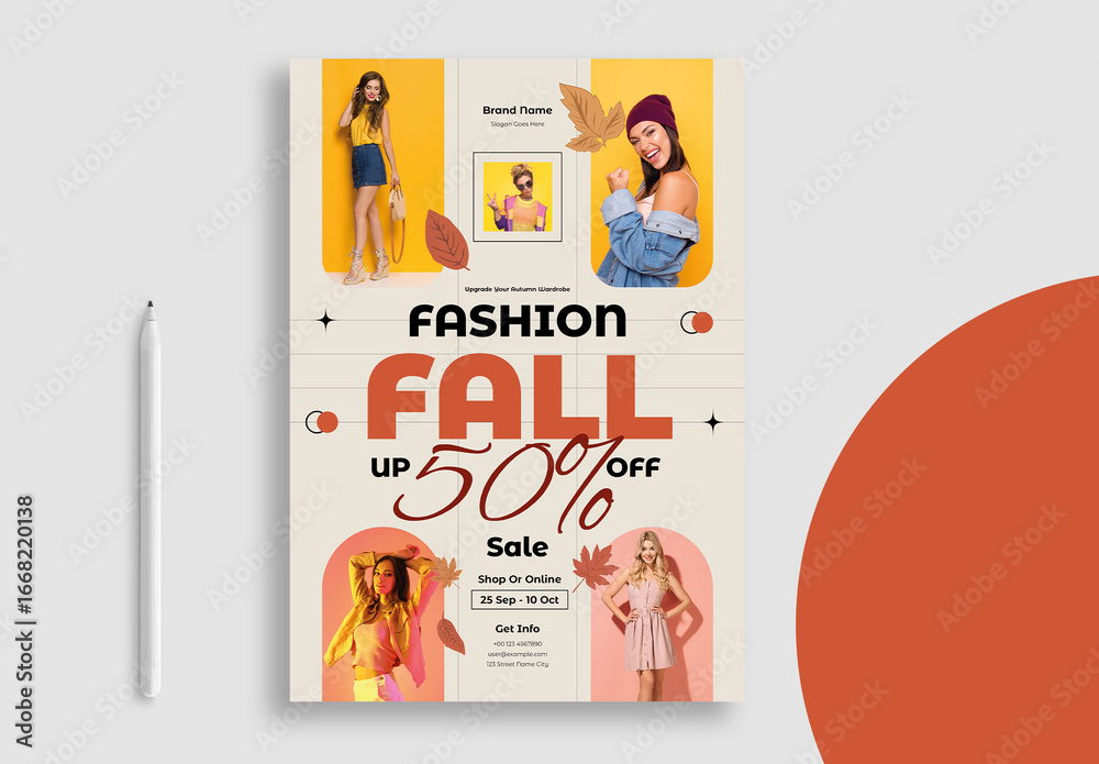 Fashion Fall Sale Flyer Template Stock Template | Adobe Stock