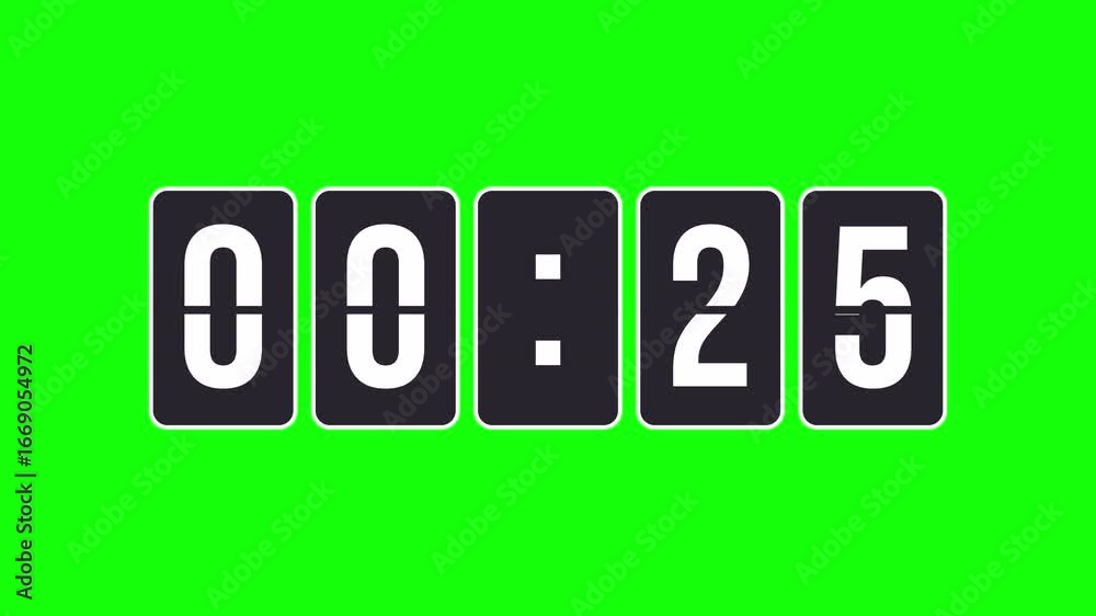 Animated 30 second countdown timer with a flip clock design. This ...