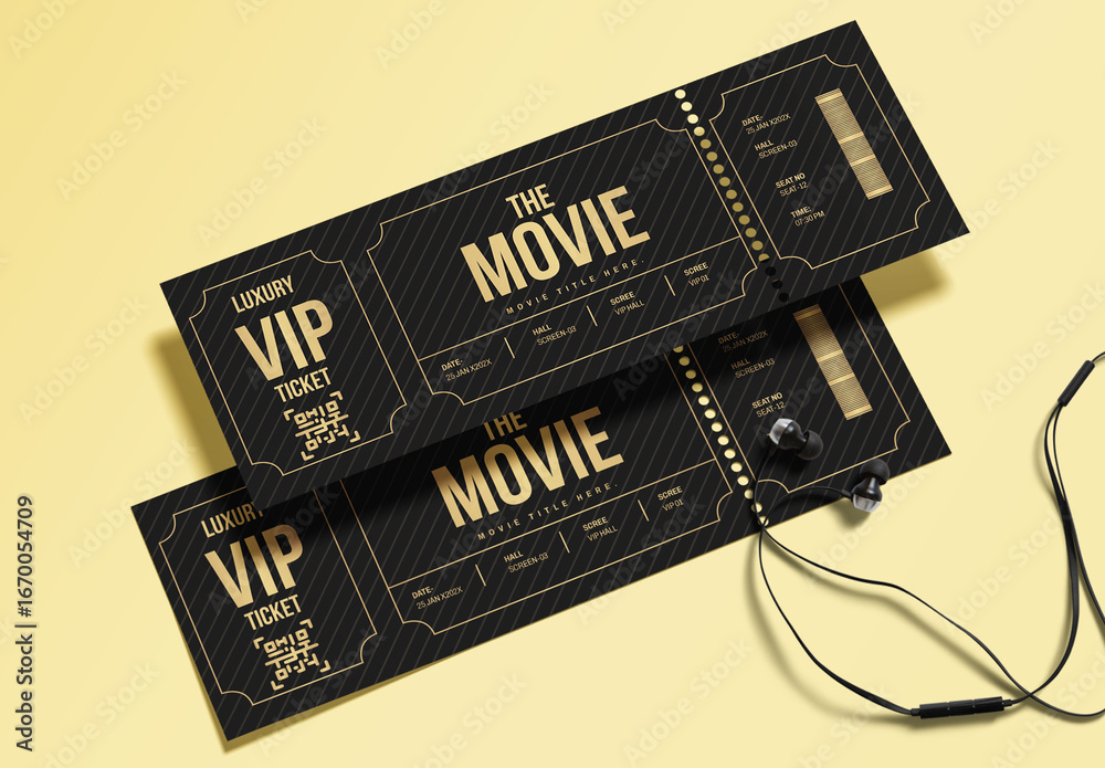 Luxury VIP Cinema Ticket Design Template For Events And Entertainment ...