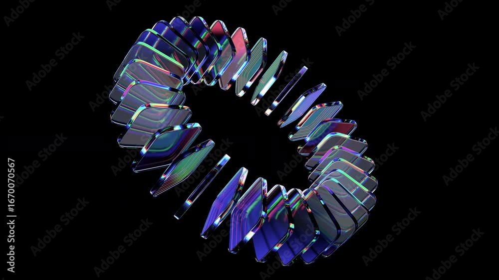 Abstract geometric animation, rotating colorful glass blocks, 4k looping video, 3d render Stock ...