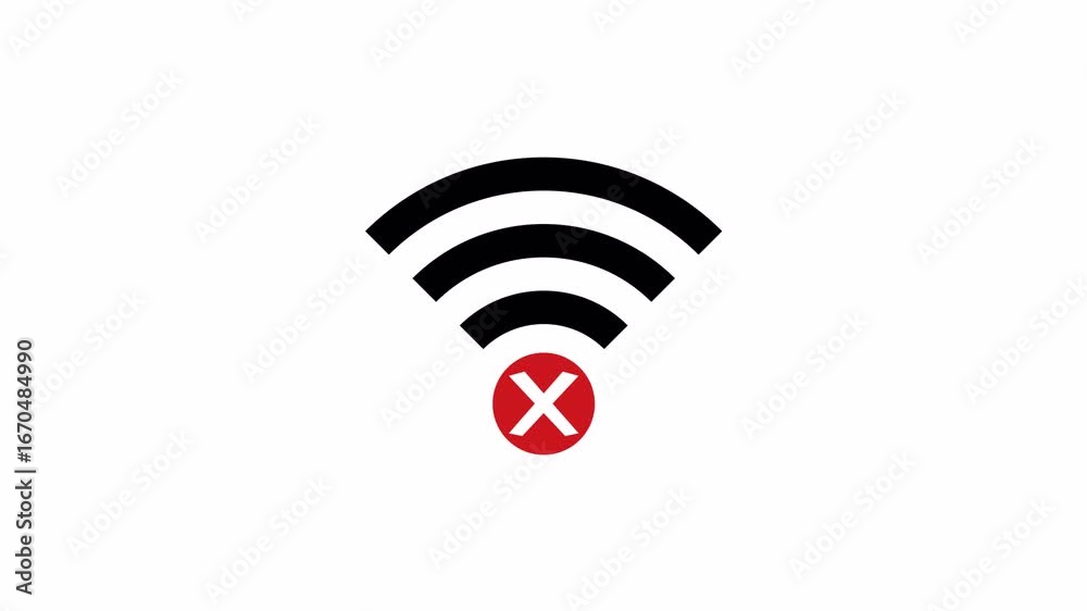 wifi icon, network signal, device connectivity, green tick, red cross ...