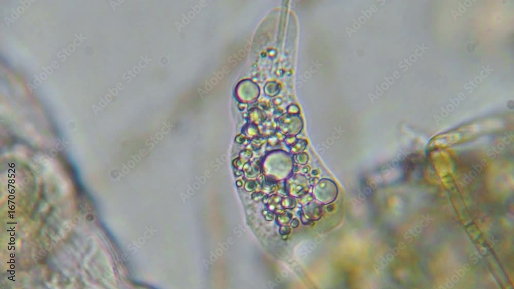 Research Scientists Unicellular Organisms. Soil Microorganisms Under ...