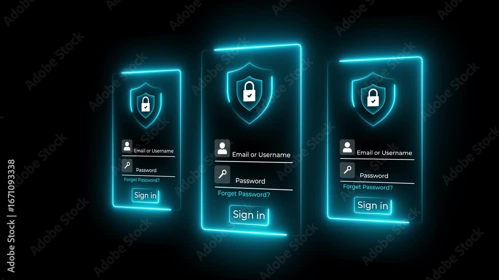 Cybersecurity, Secure Login System concept on the transparent ...