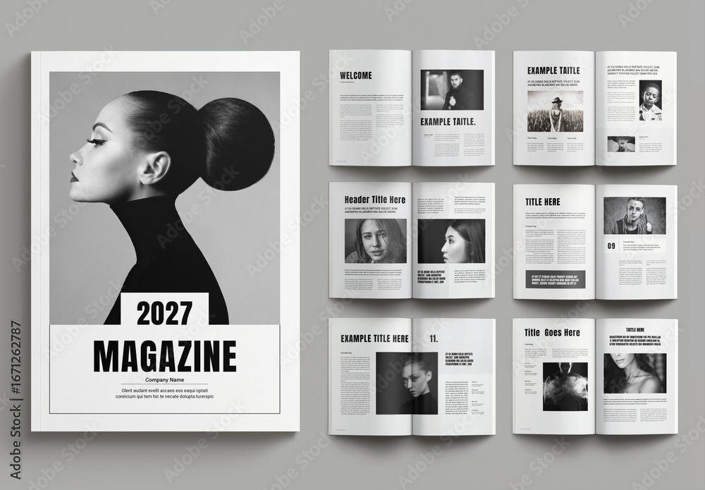 Elegant Magazine Layout Stock Template | Adobe Stock