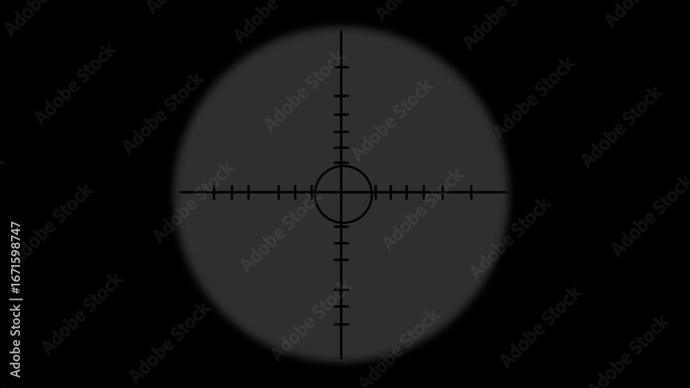 Sniper Scope Reticle Aiming Target Crosshairs Precision Focus Black ...