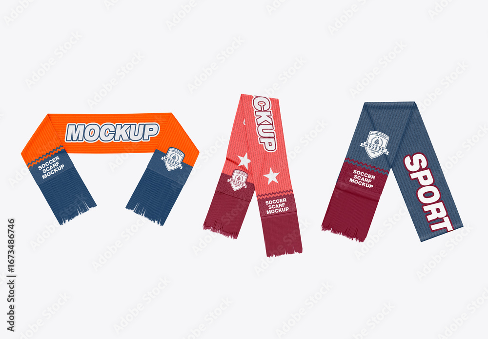 Soccer Scarf Mockup Stock Template | Adobe Stock