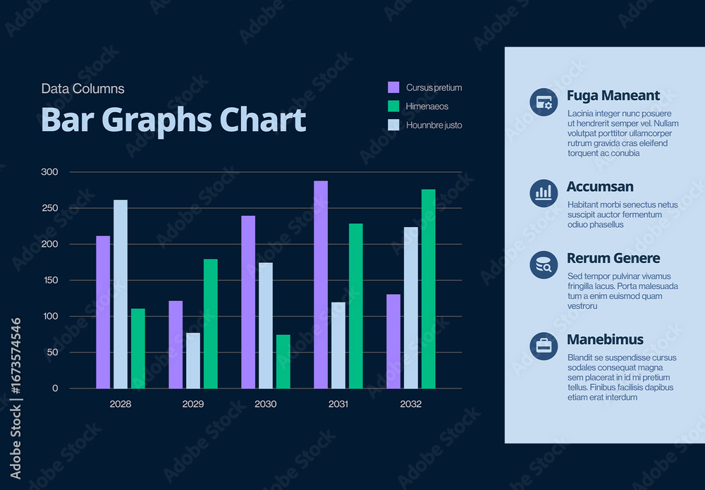 Bar Chart Graph Infographic Template for Data Graphs in Business ...