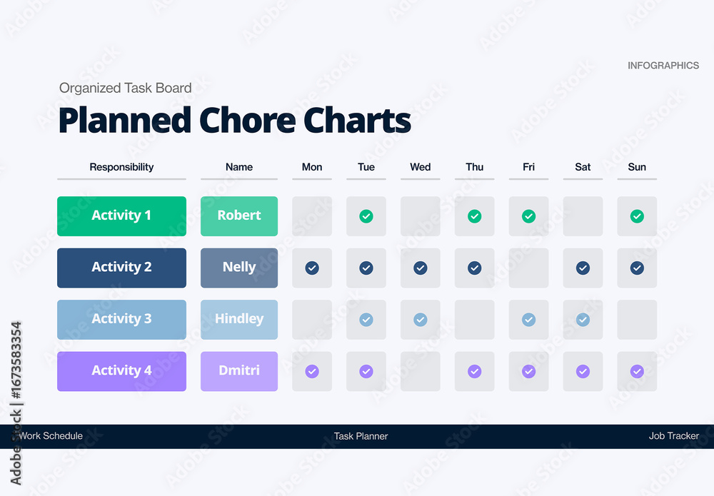 Chore Chart Infographic Template for Project Team Responsibility in ...