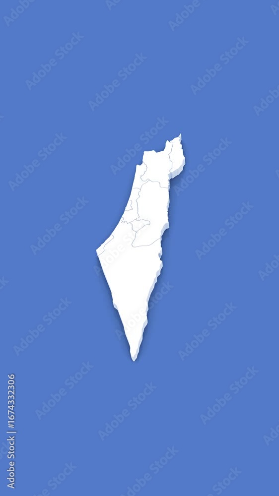 3d animated map of Israel and Palestine for news and Geopolitical ...