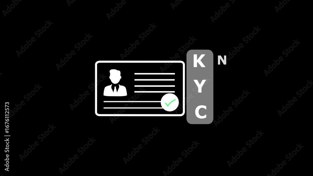 Know your customer concept. Person holding KYC card on virtual screen ...