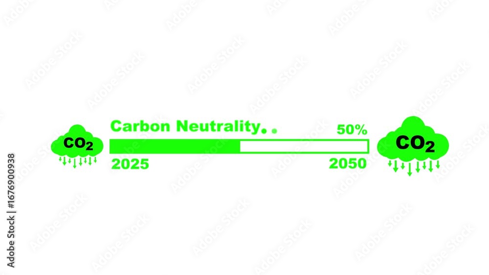 Carbon neutrality concept. increasing loading with carbon reduction for decrease CO2 or carbon ...