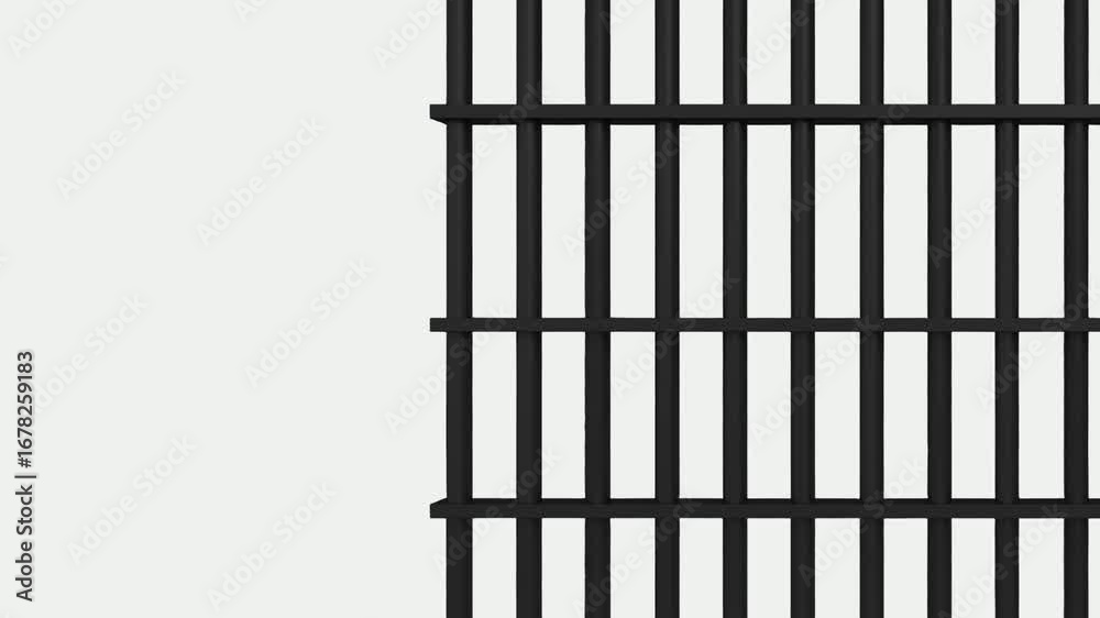 3d rendered animation of opening jail door on green screen, Prison bars ...