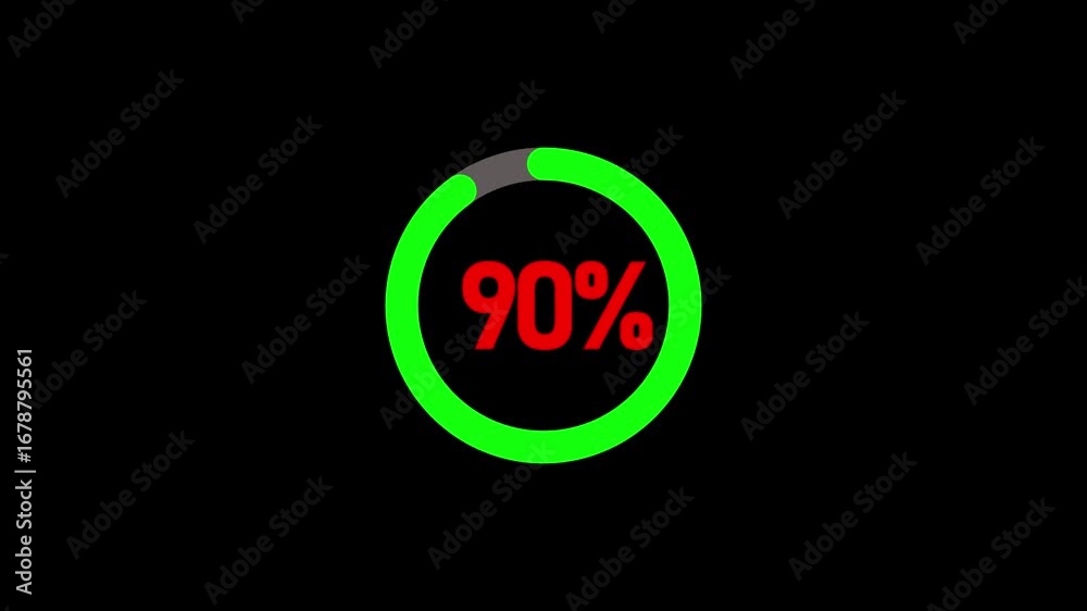 Count down from 0 to 90 on, number counter loading bar animation ...