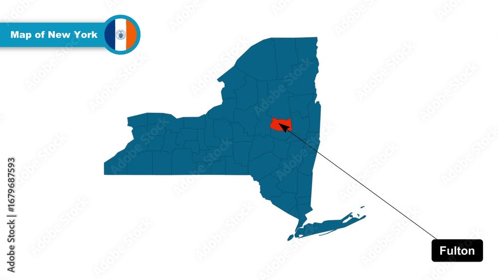 Fulton Map Video, New York map, Political Map of New York, New York USA ...