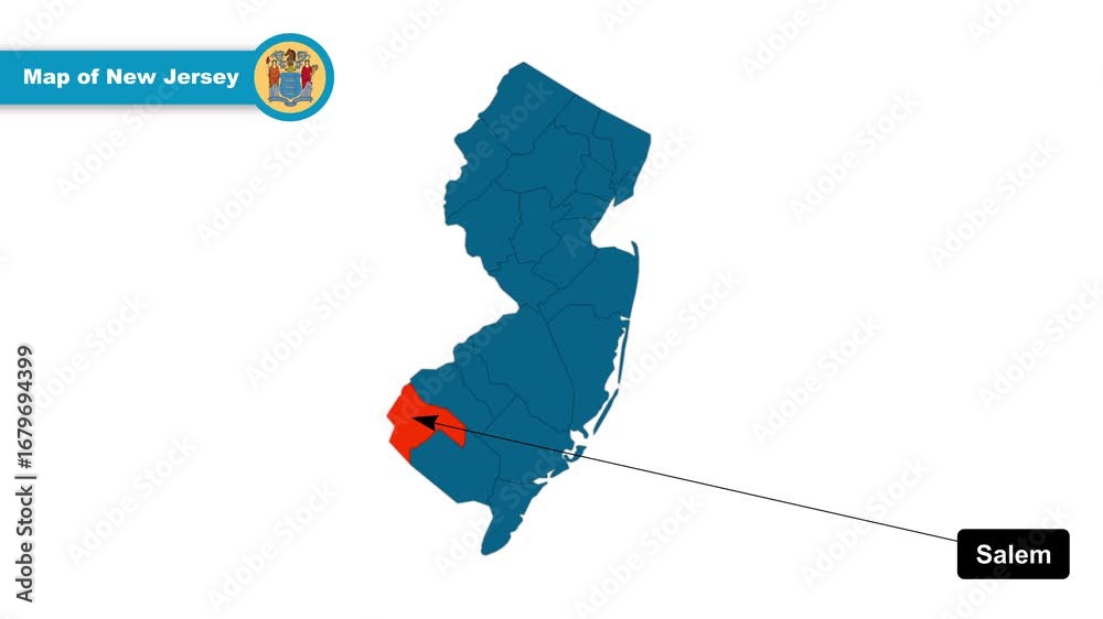 Salem Map Video, New Jersey map, Political Map of New Jersey, New ...