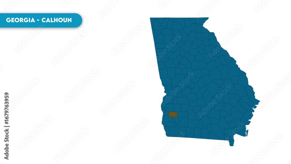 Calhoun Map Video, Georgia map, Political Map of Georgia, national flag ...
