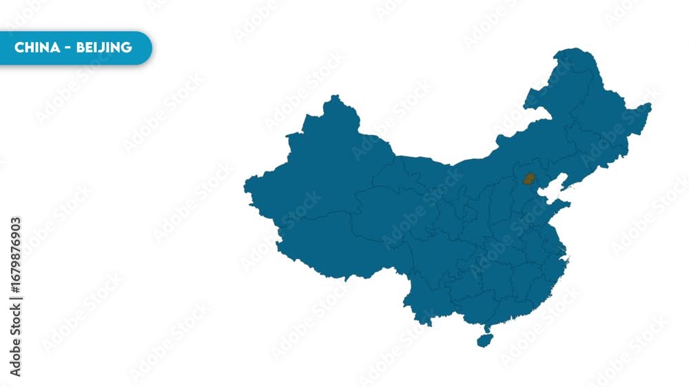 Beijing Map Video, China map, Political Map of China, national flag and ...