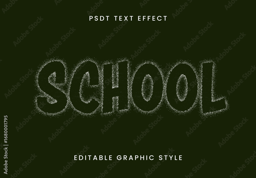 White Chalk Outline Font School Dusty Text Effect Stock Template ...