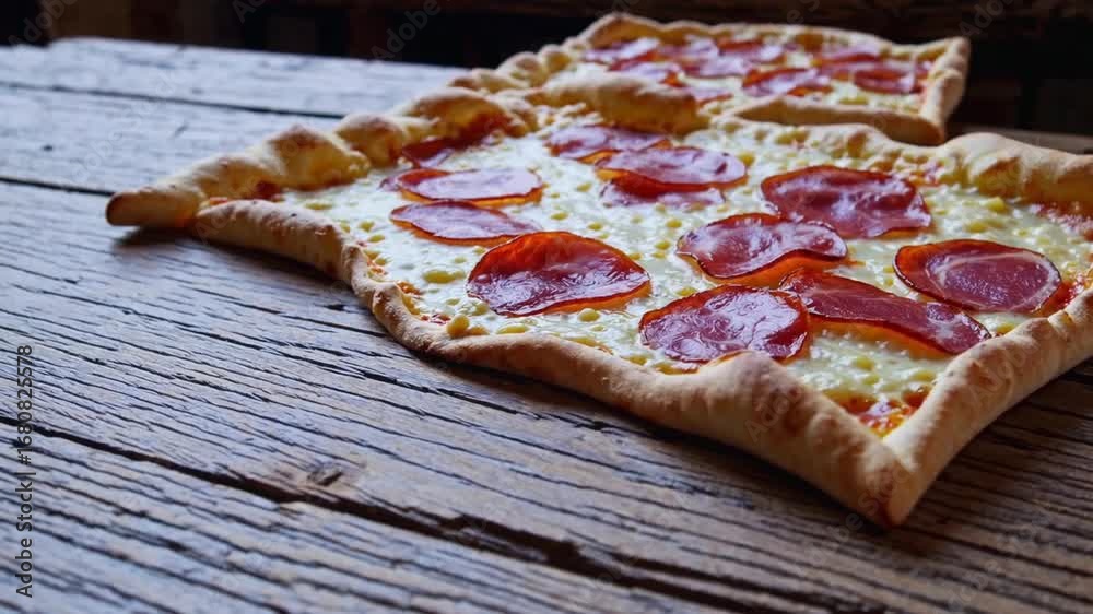 Two examples of Roman style square shaped pizzas known as pinsa topped ...