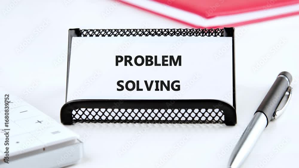 Text animation PROBLEM SOLVING. Explore key problem-solving techniques in business and finance ...