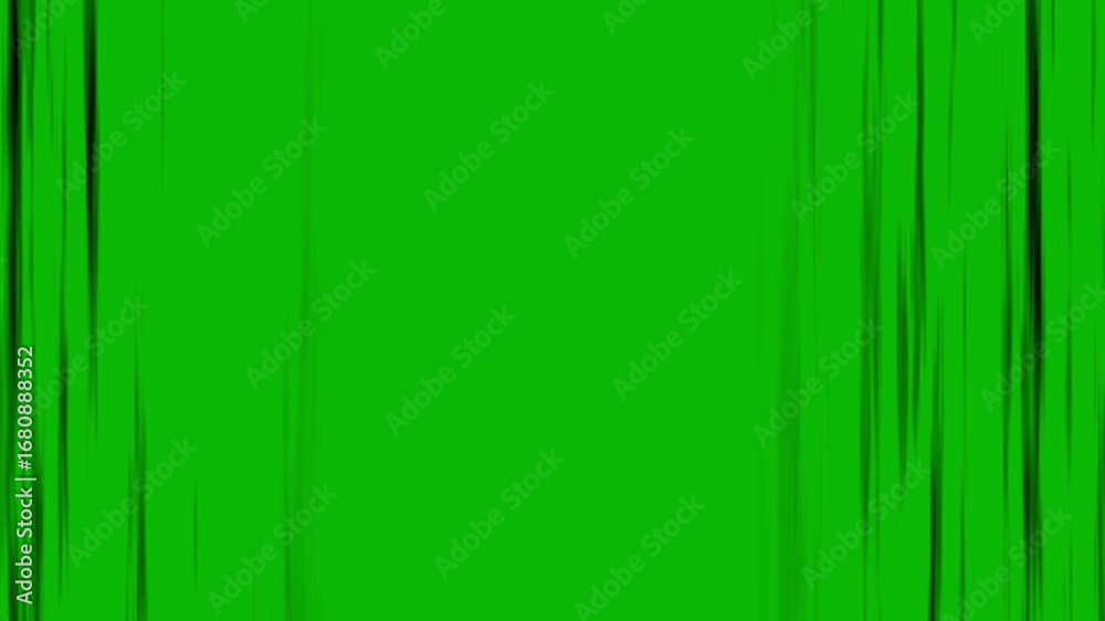 Vibrant green screen backdrop with abstract dark vertical lines ...
