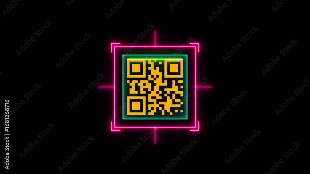 Vidéo Stock QR code animation. scan QR code motion. QR code in a ...