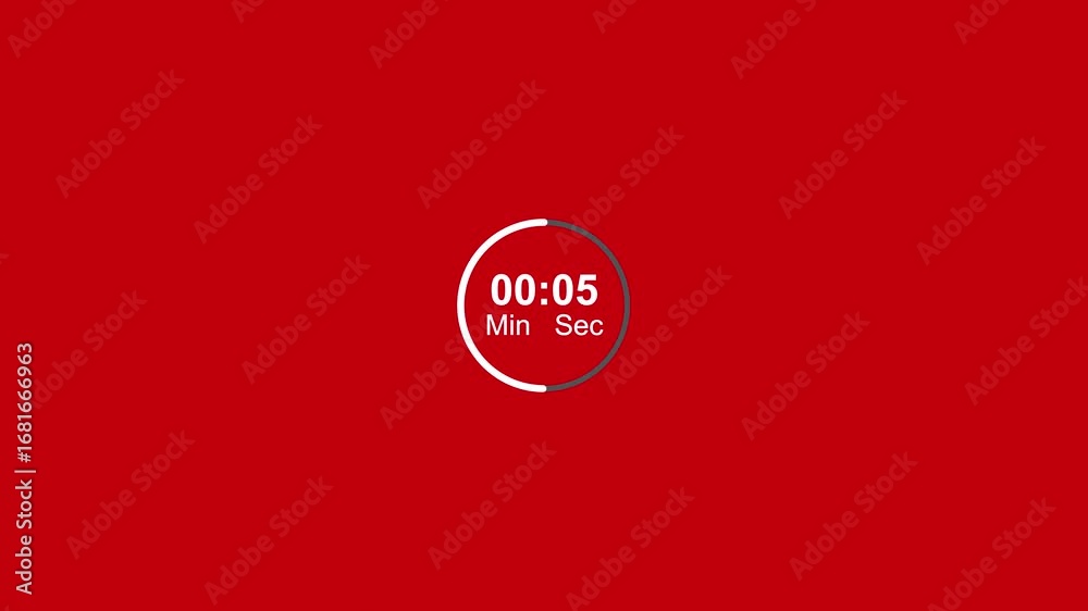 10 seconds countdown animation with circle loading. 10 to 0 second ...
