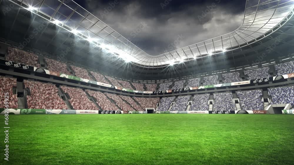 Animation of flashes blinking over sports stadium Stock ビデオ | Adobe Stock