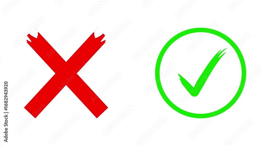 True or false icon. Check and Cross Motion Graphics HD. Yes and No ...