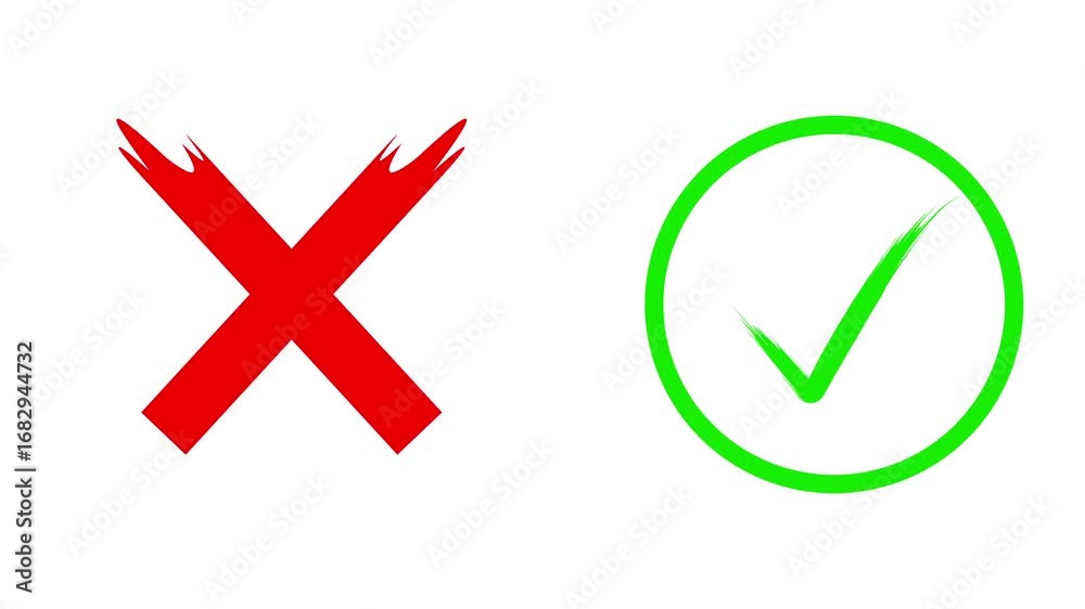 Video Stock True or false icon. Check and Cross Motion Graphics HD. Yes ...
