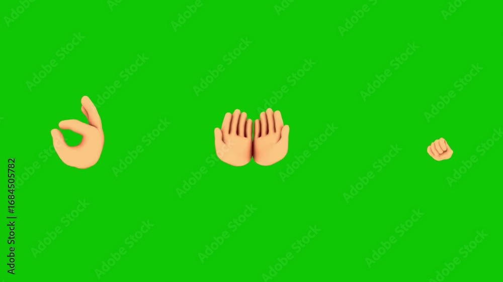 Ok hand and clapping hand emojis animation on green screen for video ...