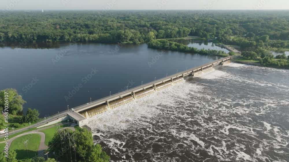 Panoramic Aerial View Of Coon Rapids Dam Regional Park On The ...