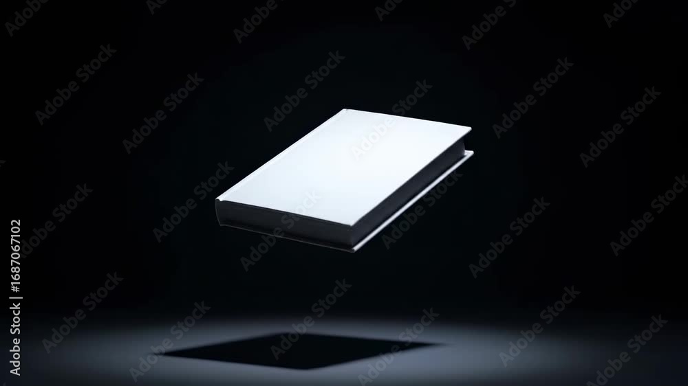 Levitating White Book - A white hardcover book floats in the air ...